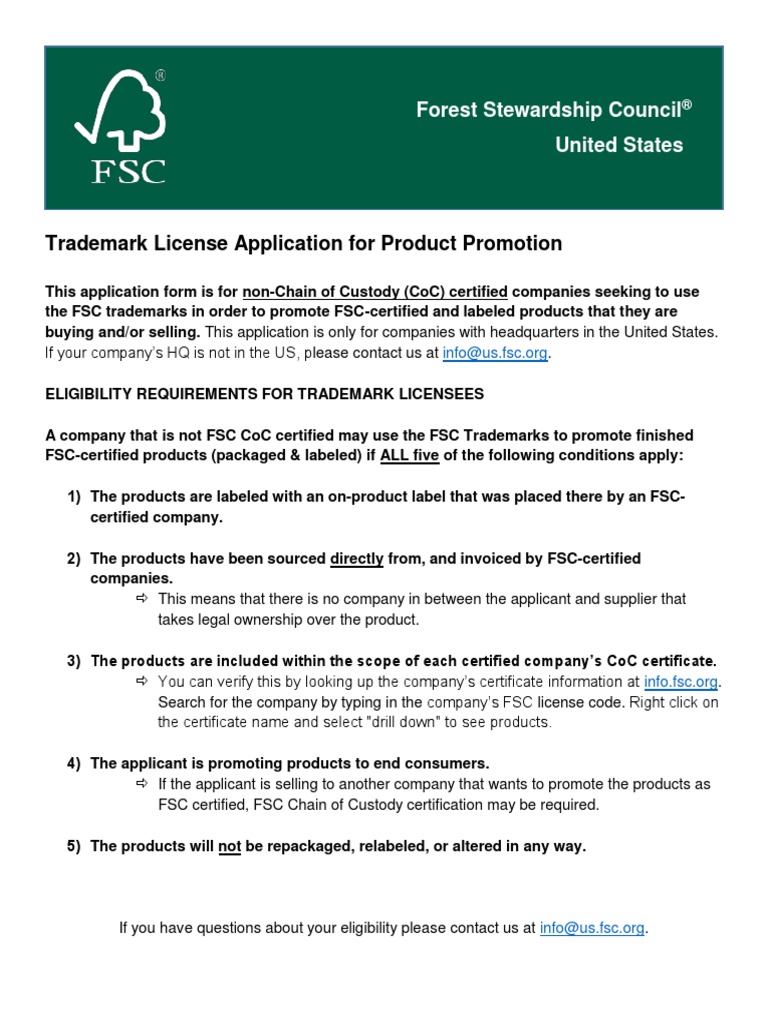 Trademark License Application For Product Promotion - 2022 | PDF ...
