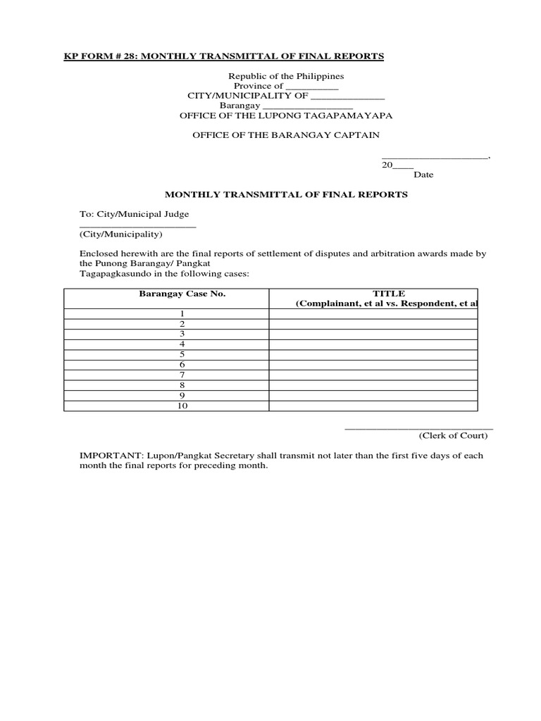 KP Form 28 | PDF