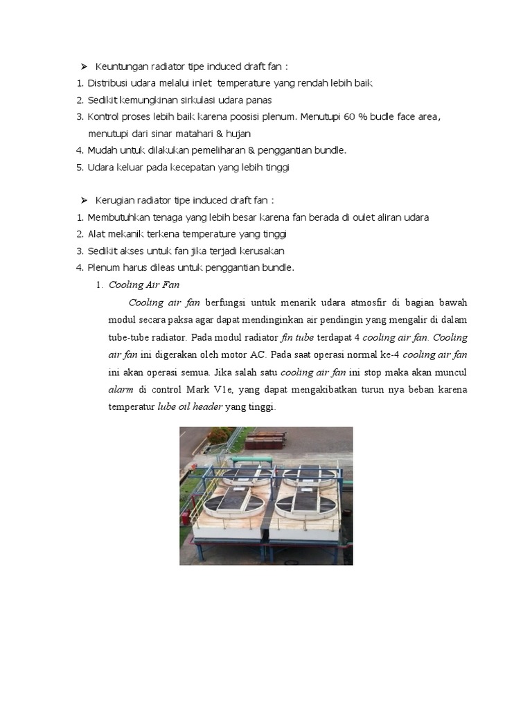 Keuntungan Radiator Tipe Induced Draft Fan | PDF