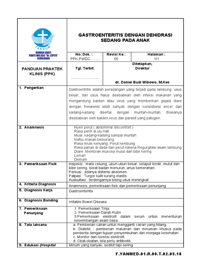 PPK Diare Akut Dehidrasi Sedang Pada Anak 2022 | PDF