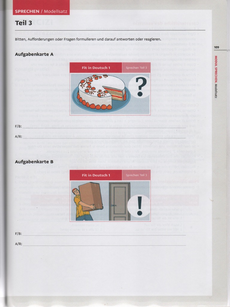 OK GOETHE ZERTIFIKAT A1 - SPRECHEN - Modelltest Teil 3.3 | PDF