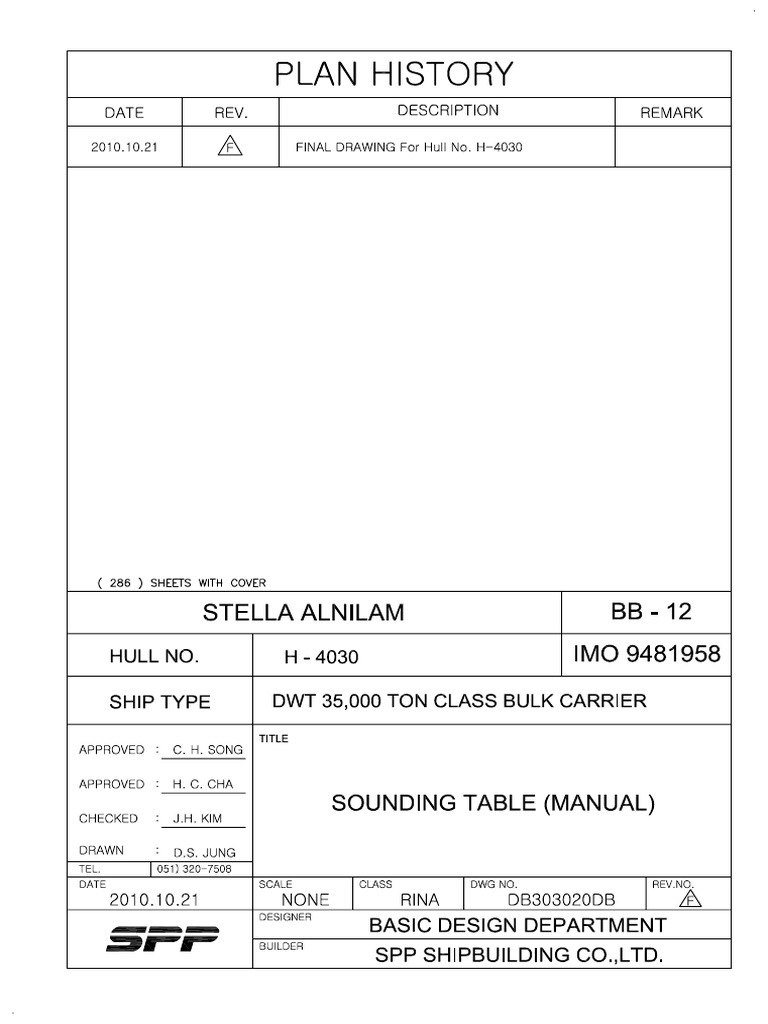 BB 12.h 4030.sounding Table | PDF | Fuel Oil | Fuels