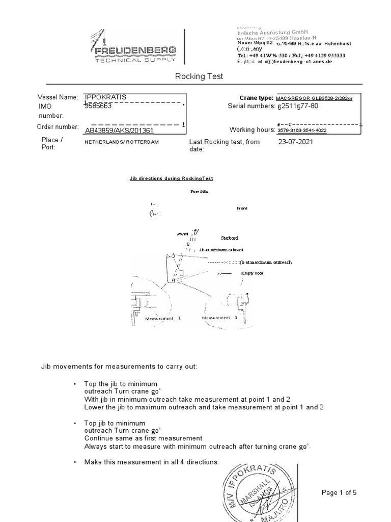 Rocking Test 2 | PDF | Shipping | Construction Equipment