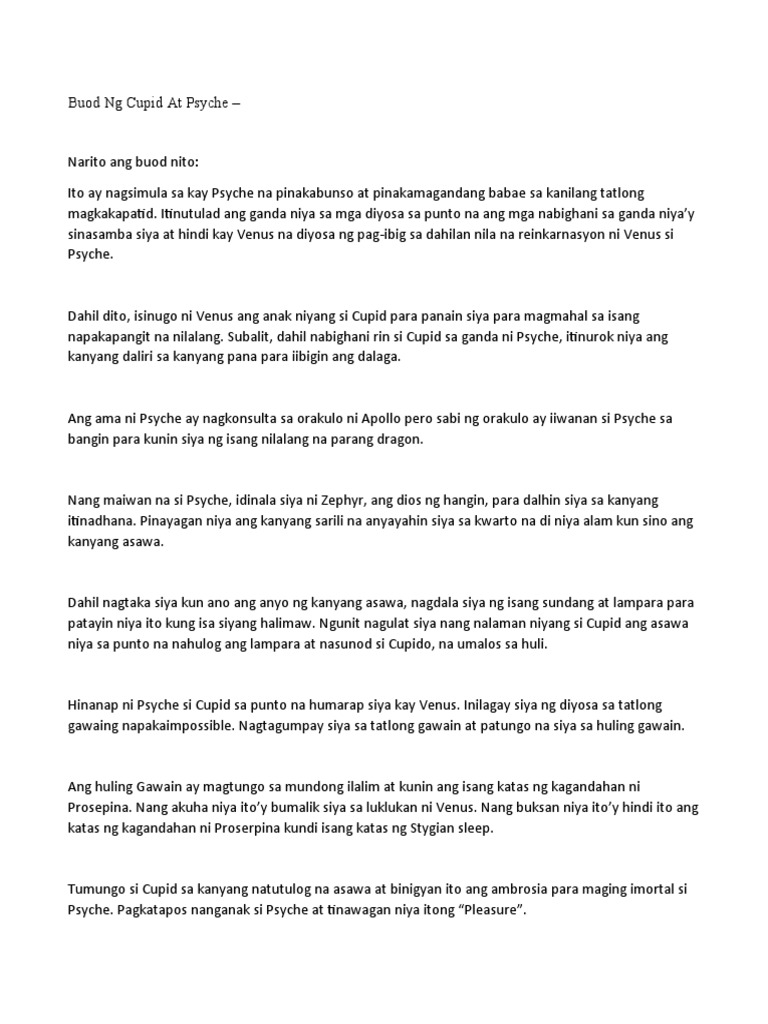 Buod NG Cupid at Psyche | PDF