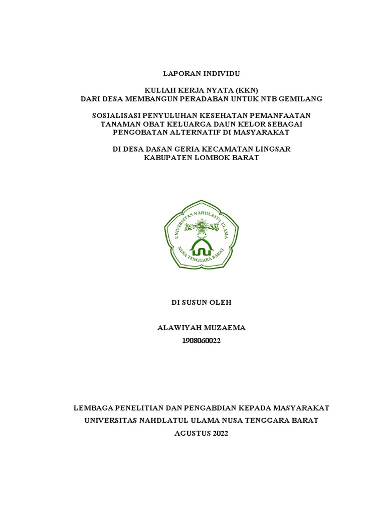 Laporan Individu KKN | PDF