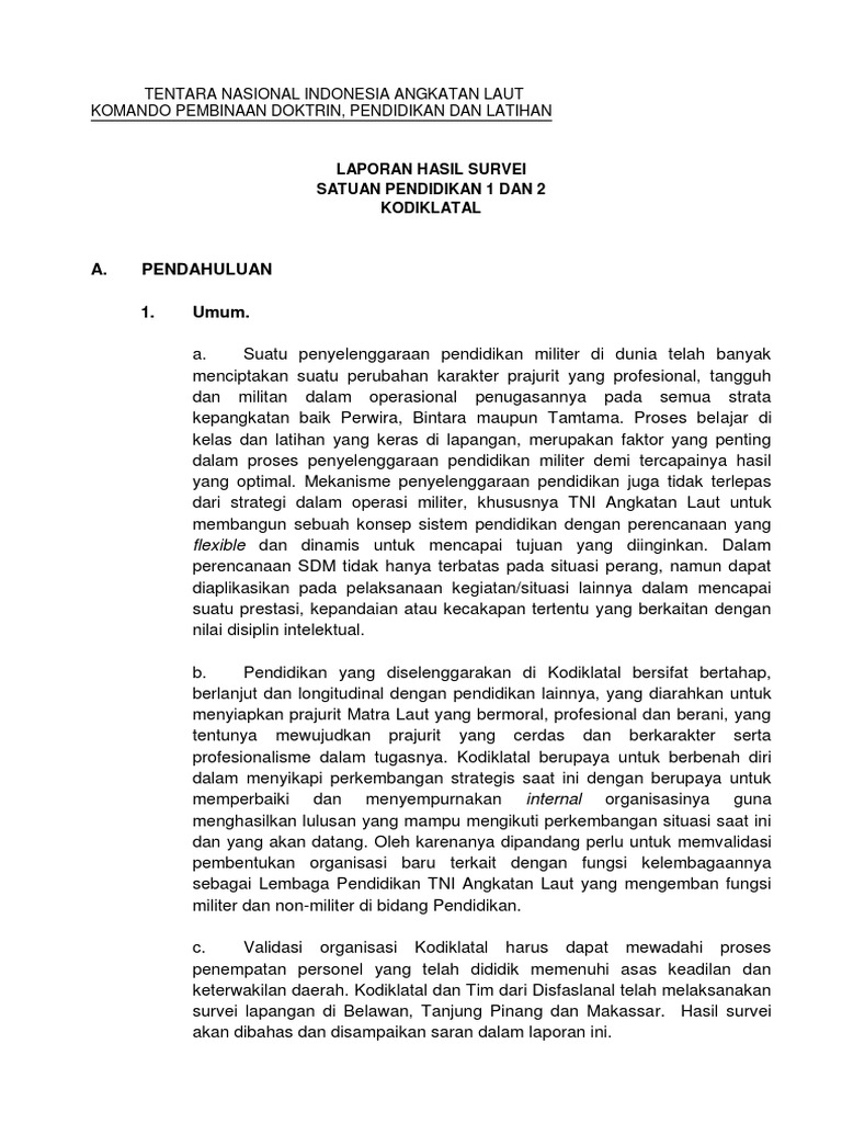 Laporan Hasil Survey | PDF