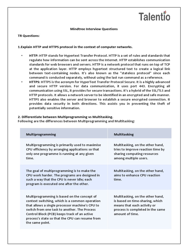 Mindtree Interview Ques | PDF | Class (Computer Programming) | No Sql Mindtree Interview Ques | PDF | Class (Computer Programming) | No Sql