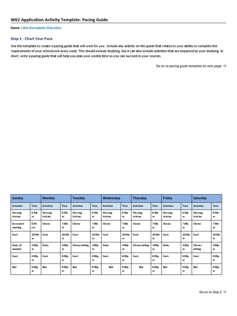 Weekly Pacing Guide Template | PDF | Procrastination | Professional Skills