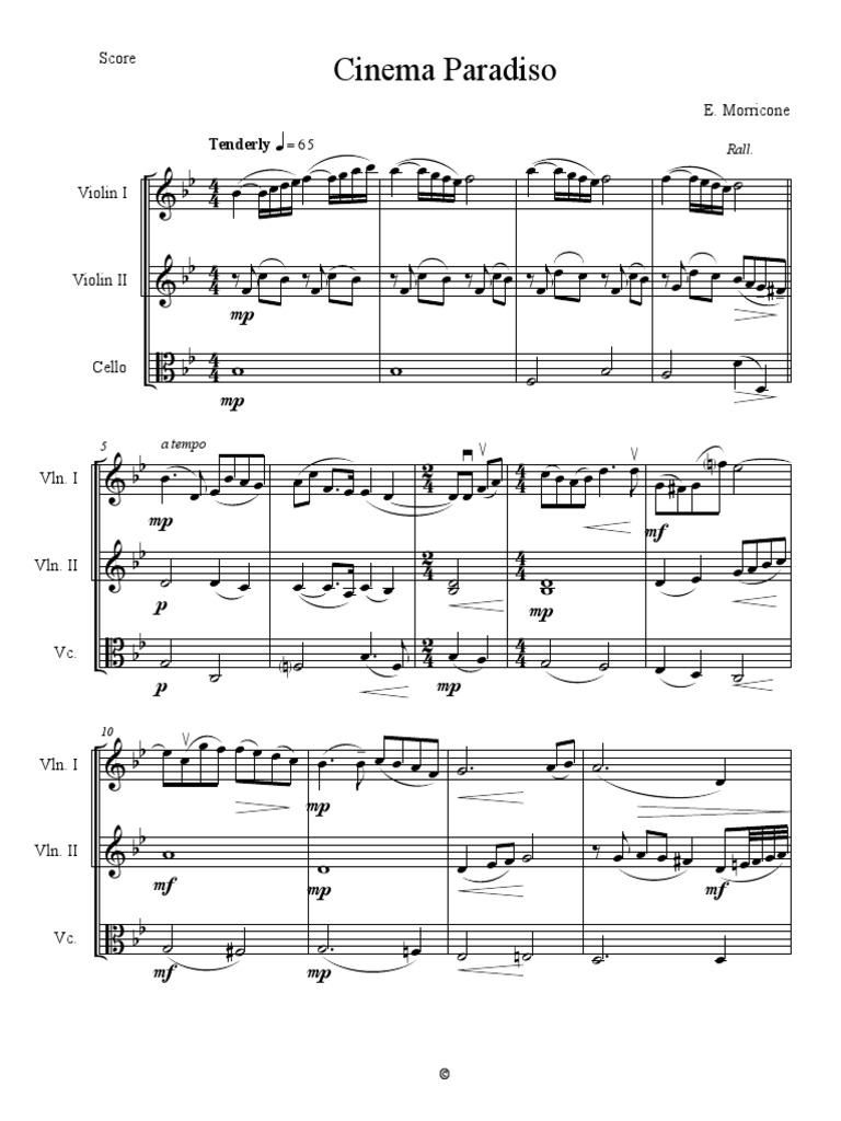 Cinema Paradiso Score | PDF