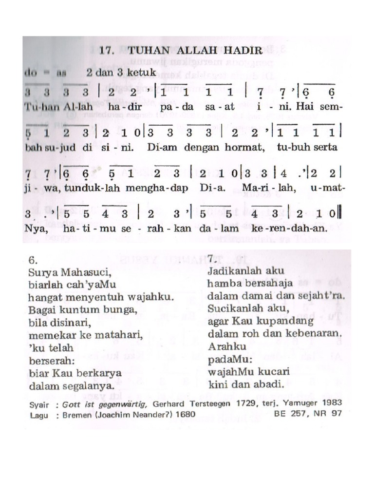 KJ 17 (Tuhan Allah Hadir) | PDF