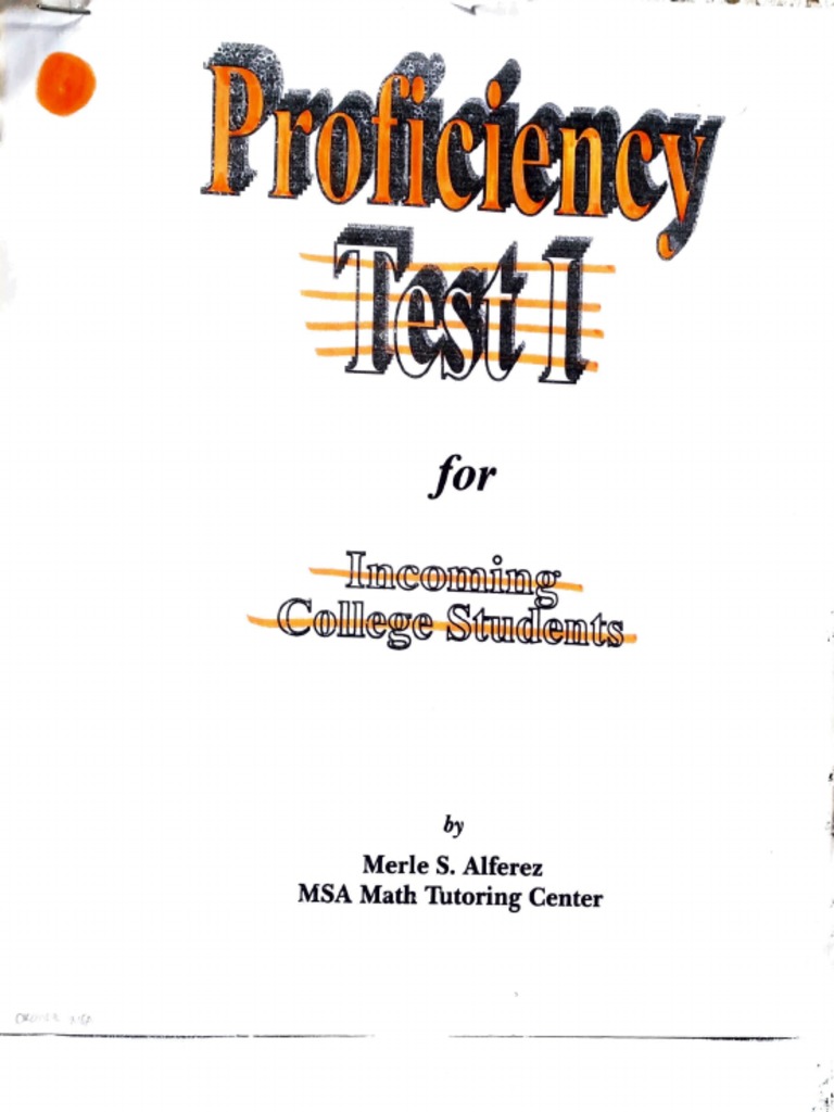 Proficiency Test 01 Reviewer | PDF