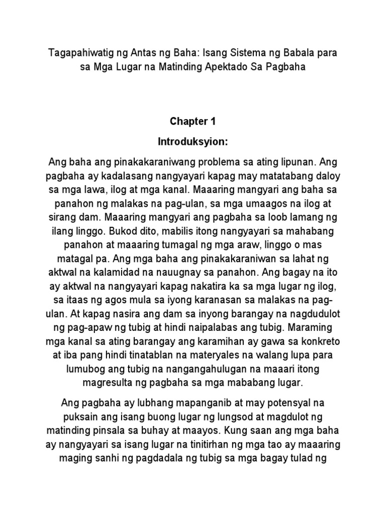 Tagapahiwatig NG Antas NG Baha: Isang Sistema NG Babala para Sa Mga Lugar Na Matinding Apektado ...