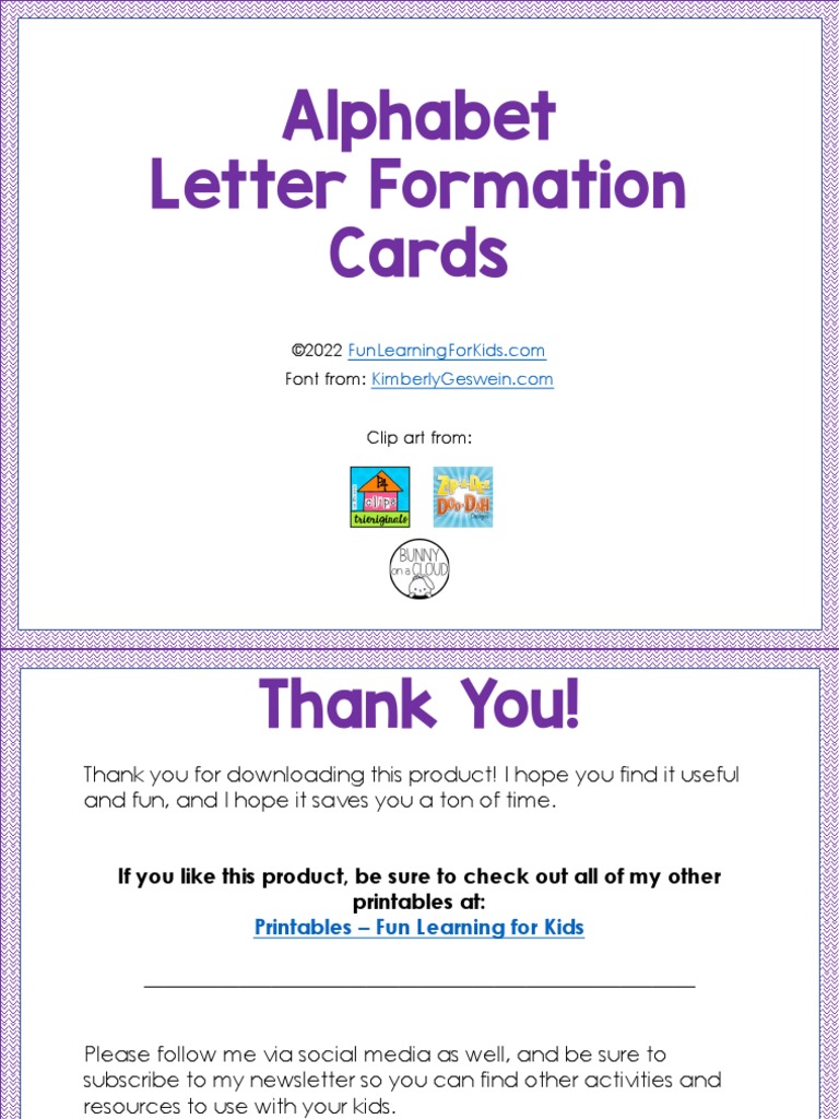 Alphabet Letter Formation Cards | PDF | Computer File | Computing