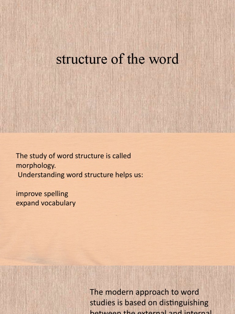 Understanding Word Morphology | PDF | Word | Grammatical Number