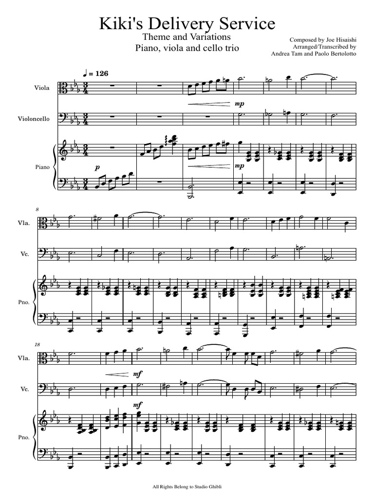 Kiki's Delivery Service: A Musical Analysis of Joe Hisaishi's Piano, Viola and Cello Trio ...