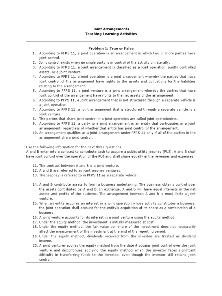 Lesson 03. Joint Arrangements _ TLA | PDF | Investing | Equity (Finance)