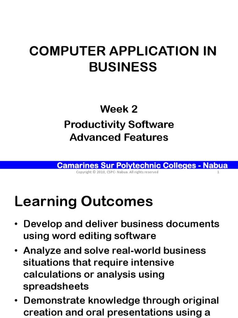 Week 2 | PDF | Microsoft Office | Application Software