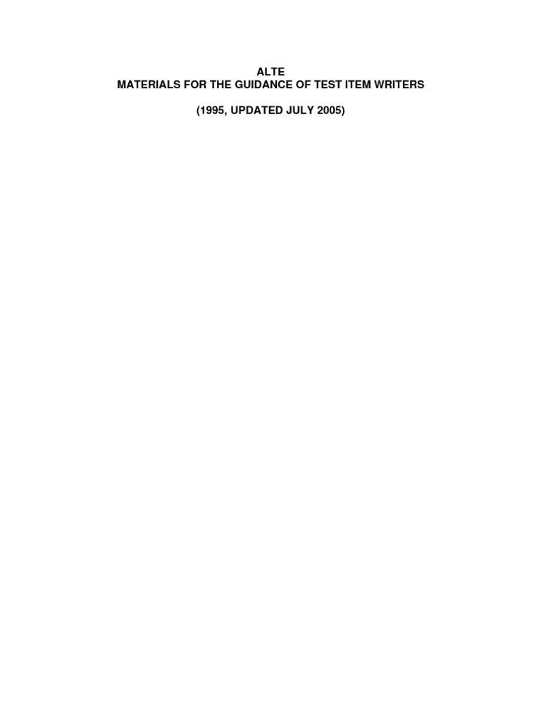Item Writer Guidelines | PDF | Validity (Statistics) | Test (Assessment)