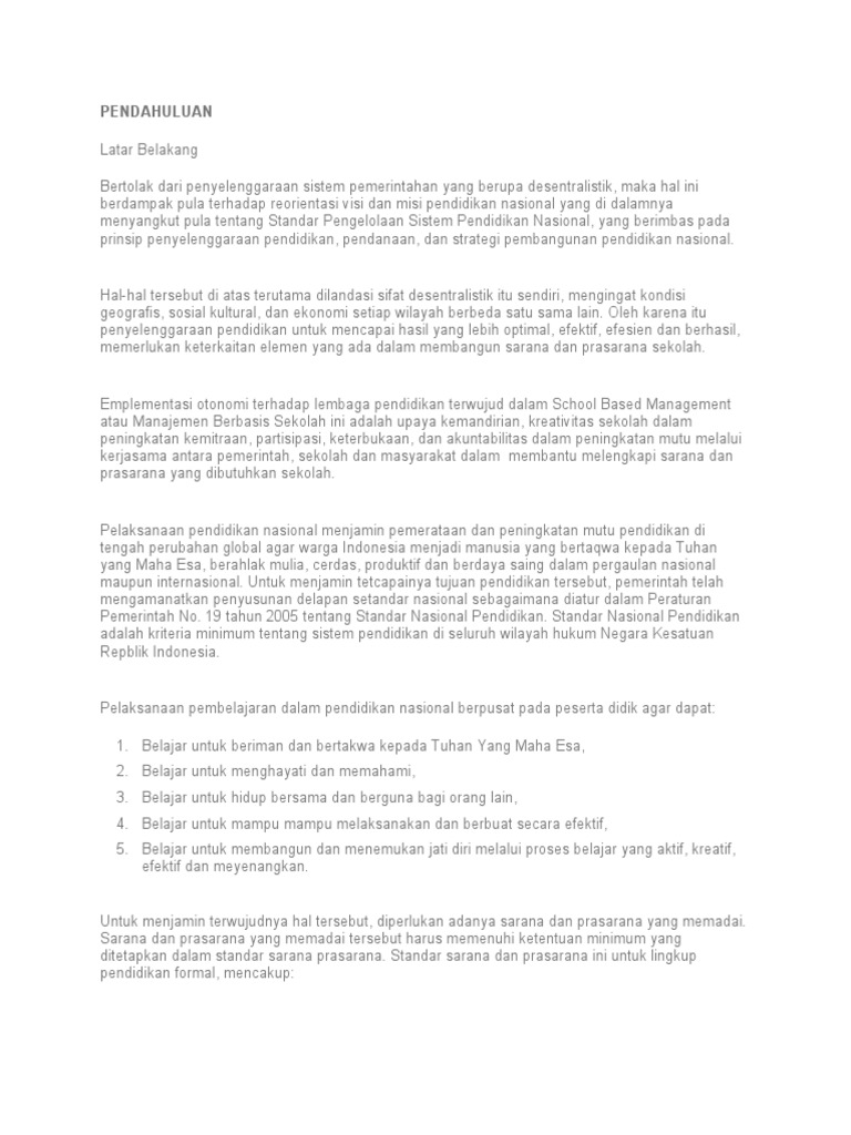 Contoh Proker Sarpras | PDF