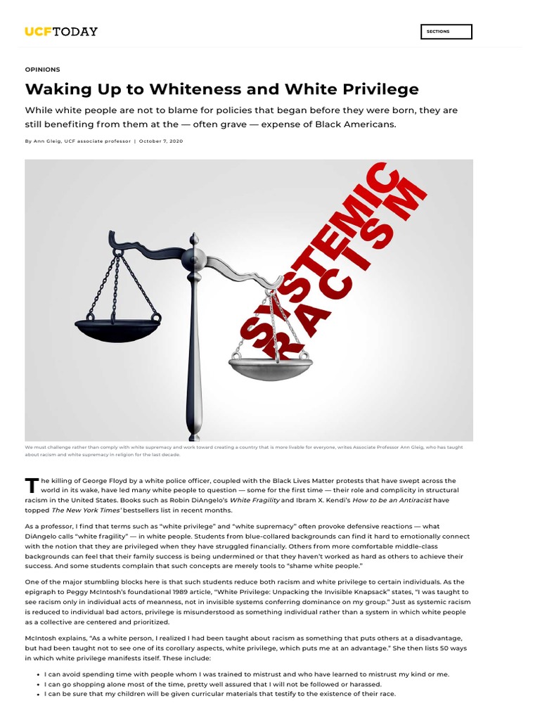 Waking Up To Whiteness and White Privilege | PDF