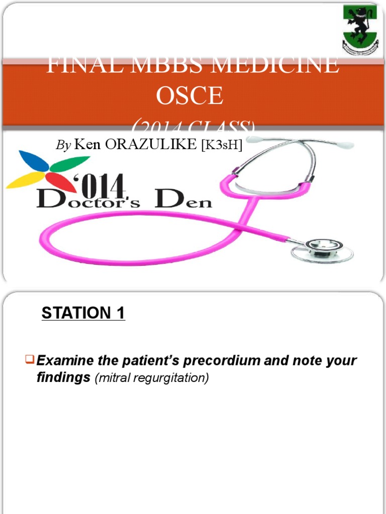 MBBS Medicine OSCE Stations Guide | PDF | Clinical Medicine | Health Sciences