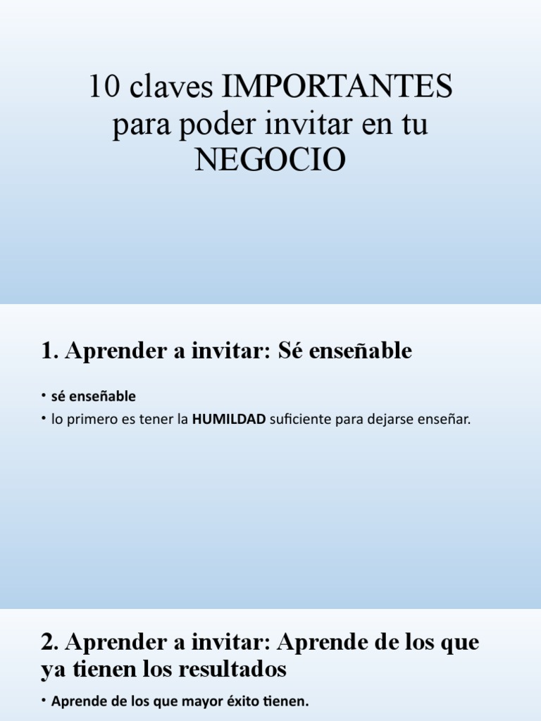 10 Claves IMPORTANTES para Poder Invitar | PDF | Negocios