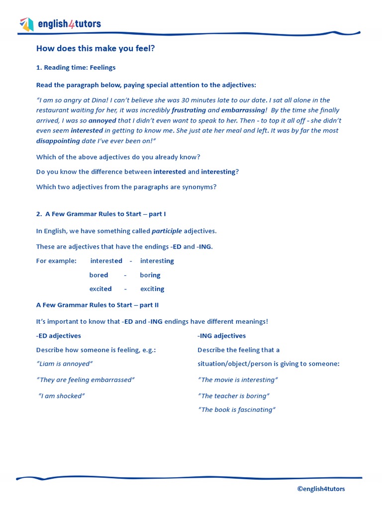 1 How Does This Make You Feel - Student's Version (1) - B1 | PDF ...