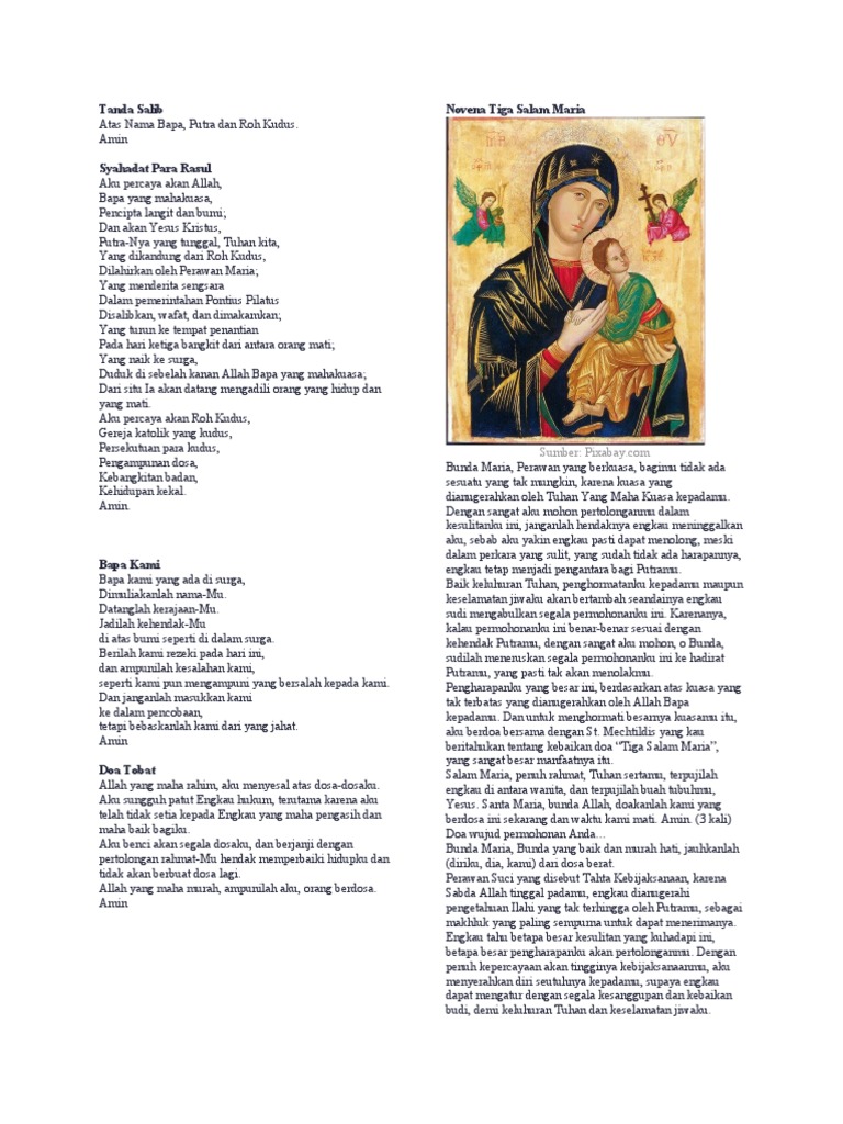 Panduan Novena Tiga Salam Maria | PDF