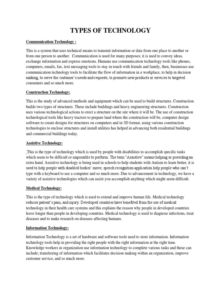 Types of Technology Compress | PDF | Science | Educational Technology
