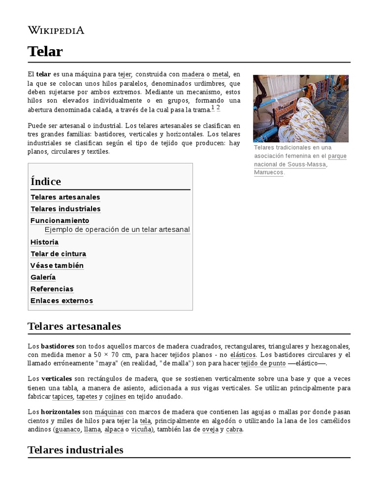 Telar | PDF | Telar | Textiles