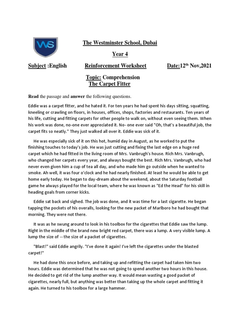 Reinforcement - Reading Comprehension-Non Narrative - Paper 1-1 | PDF