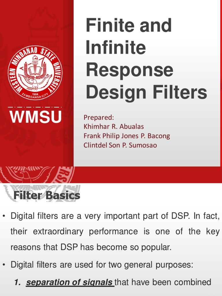 Finite and Infinite Response Design Filter | PDF | Filter (Signal ...