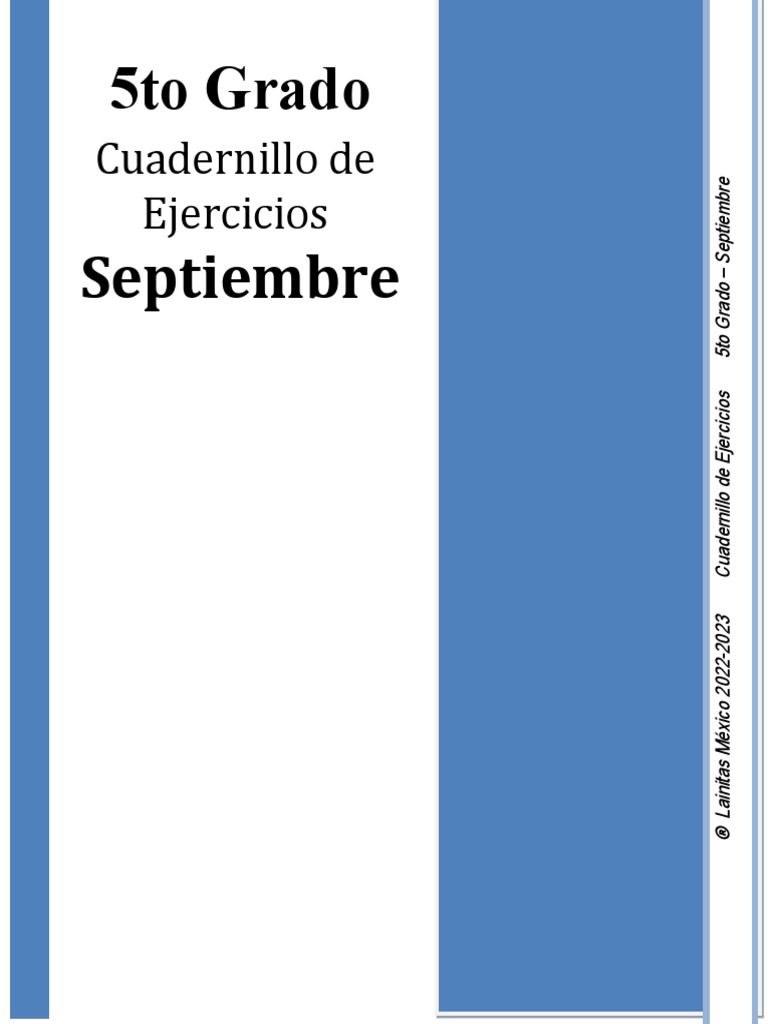 5to Grado - Cuadernillo de Ejercicios Septiembre (2022-2023) | PDF | Alimentos