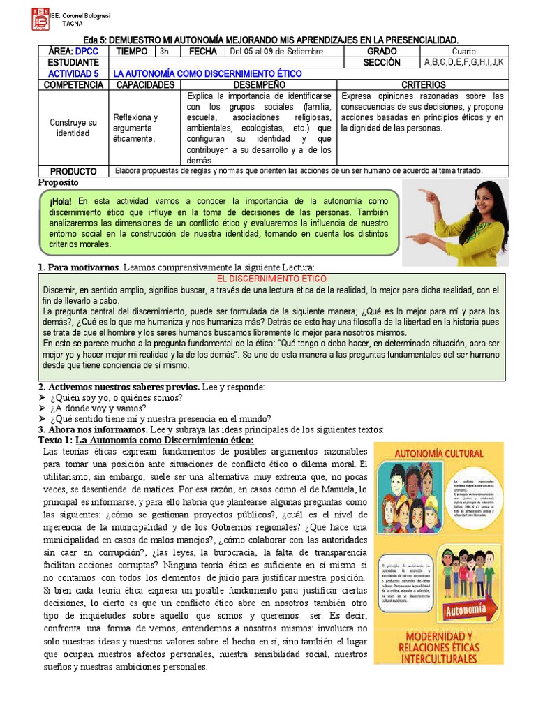 EdA 5 - ACT 5 - DPCC - 4° - IIIB | PDF | Moralidad | Corrupción política