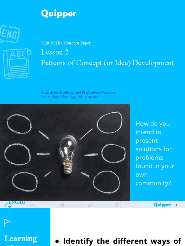 EAP 2 - Unit 8 - Lesson 2 - Patterns of Concept (Or Idea) Development | PDF | Reading ...