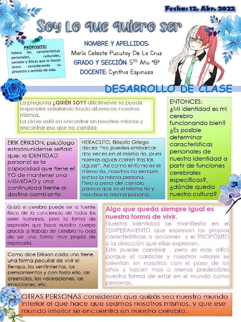 Identidad y Valores Personales | PDF | Las emociones | Sicología
