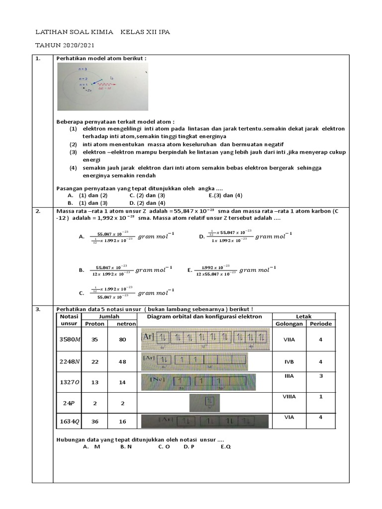 Latihan Soal Kimia Xii Ipa | PDF