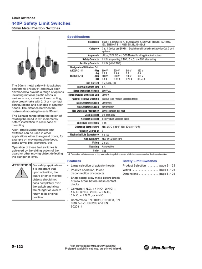 30mm Metal Safety Limit Switches | PDF | Switch | Numerical Control