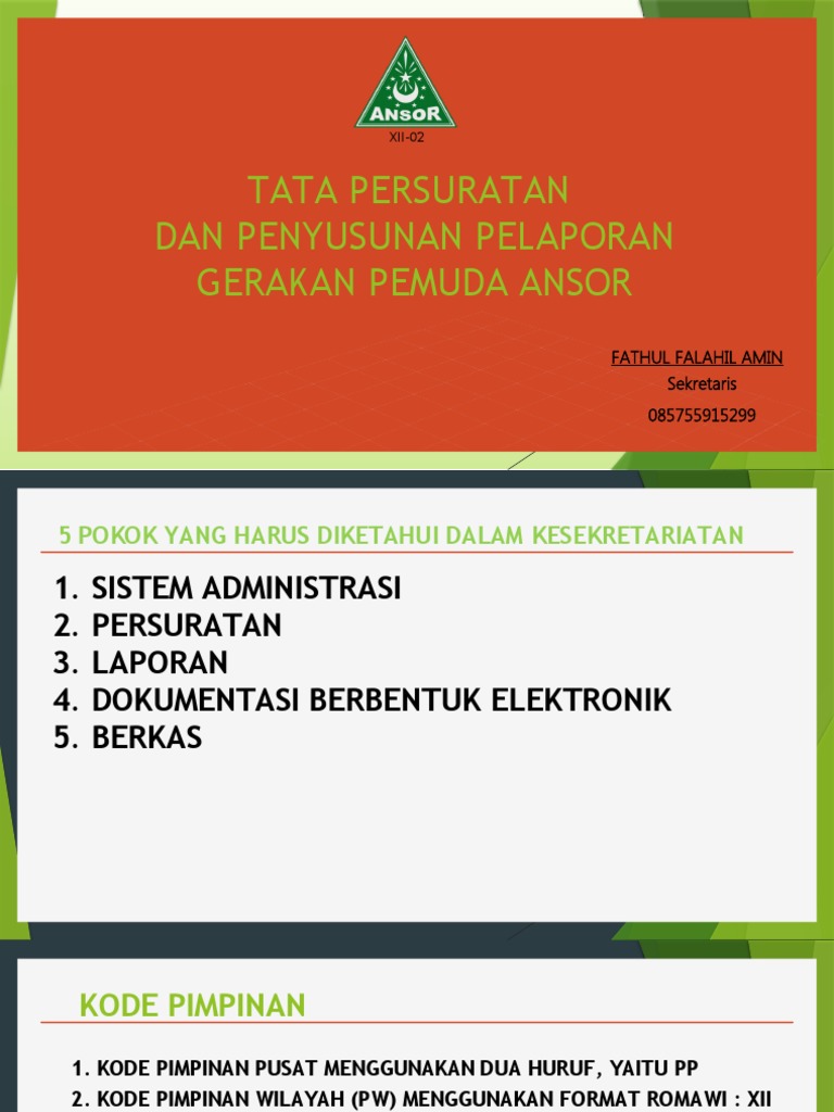 Tata Persuratan GP Ansor Gresik | PDF