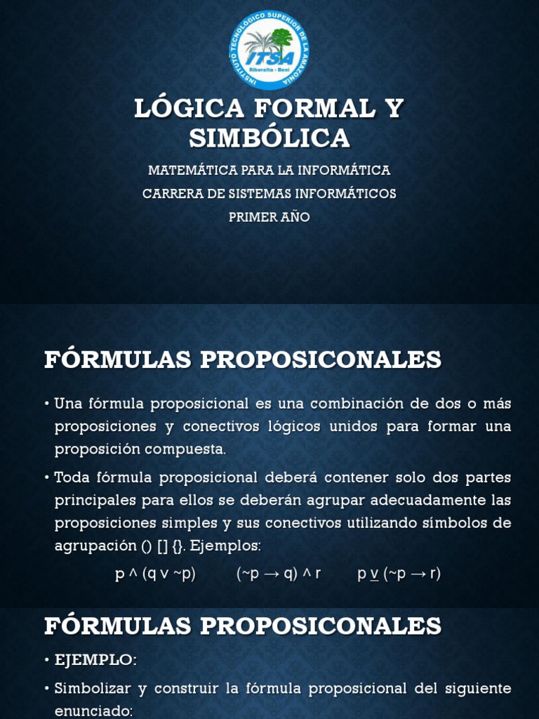 Lógica Formal y Simbólica - Parte 3 | PDF | Proposición | Expresiones lógicas