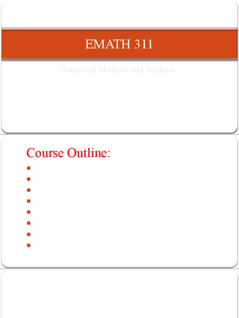 EMATH 311 Introduction Ee | PDF | Numerical Analysis | Equations EMATH 311 Introduction Ee | PDF | Numerical Analysis | Equations