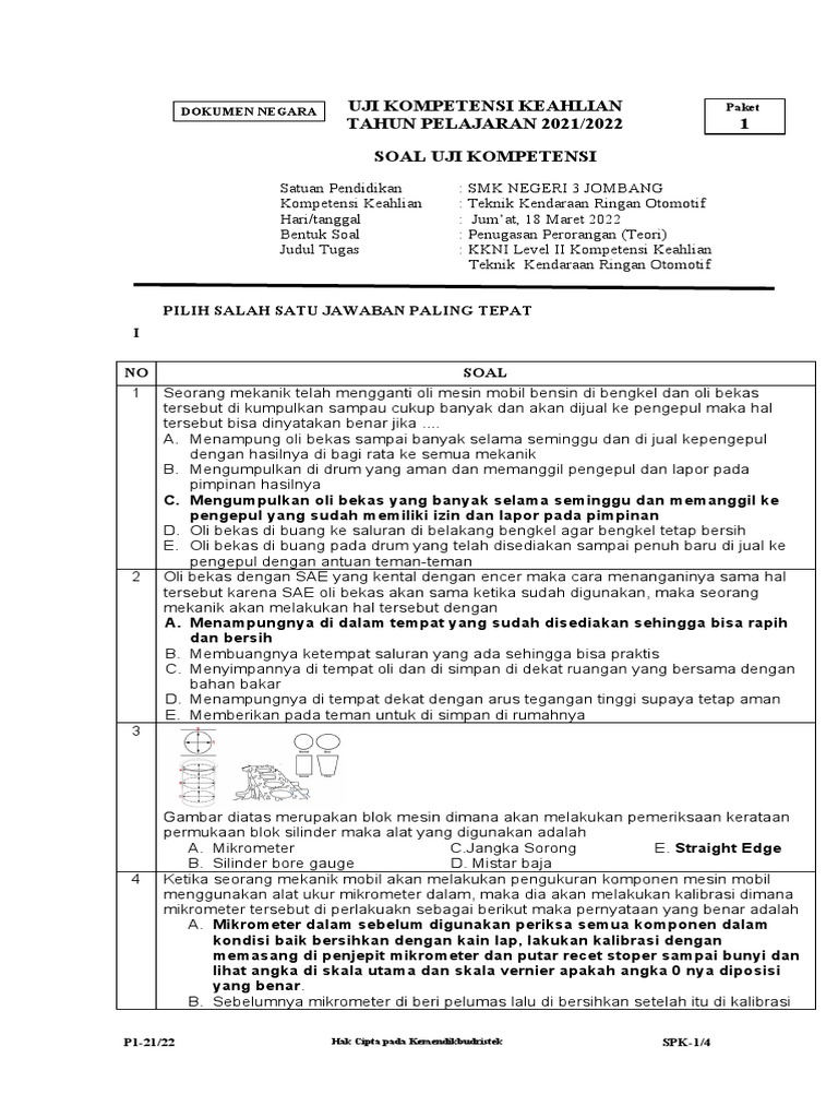 P1-Soal Teori Edit | PDF