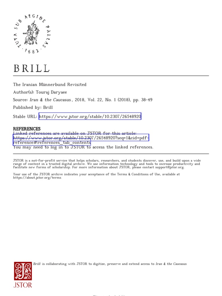 Daryaee - Iranian - Mannerbund Revisited | PDF | Iran