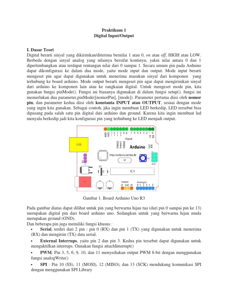 Praktikum - 1 - Digital Input Output | PDF Praktikum - 1 - Digital Input Output | PDF