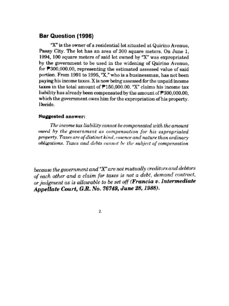 Answer in Tax-Prelim Exam | PDF | Taxes | Gross Income