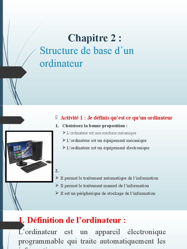 Structure de l'Ordinateur et Périphériques | PDF | Périphérique ...