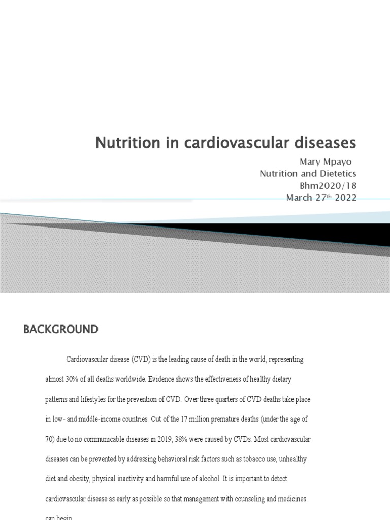 Nutrition and CVD: Key Dietary Factors for Prevention and Management ...