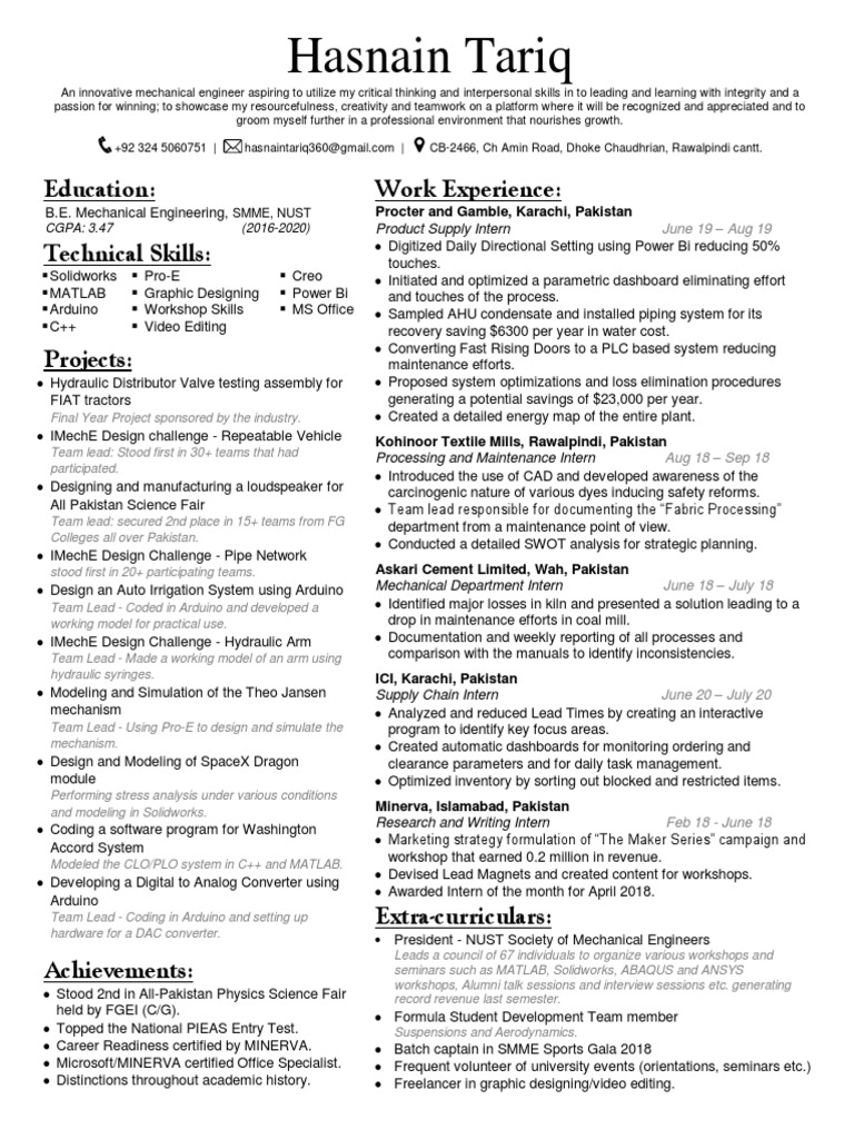 Hasnain Tariq-Resume | PDF