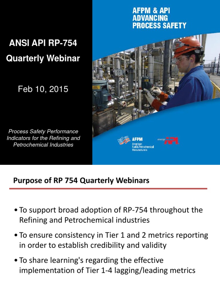 API ANSI RP 754 02 - 10 - 2015 Quarterly Call | PDF | Oil Refinery