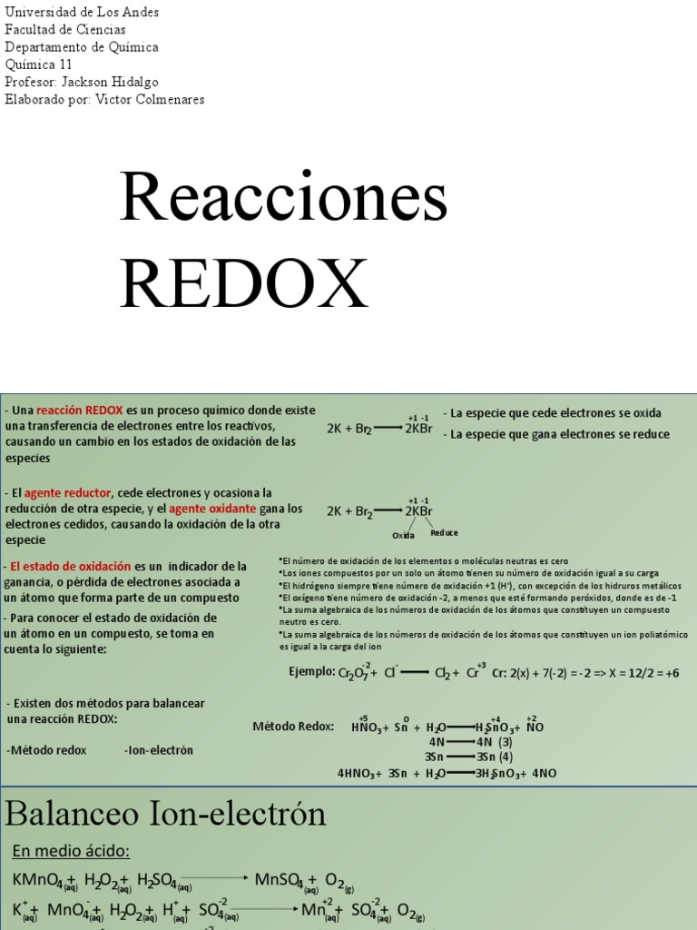 Reacciones REDOX II | PDF | Redox | Compuestos químicos